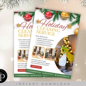 Editable Printable Holiday Cleaning Flyer Template Cleaning Service ...