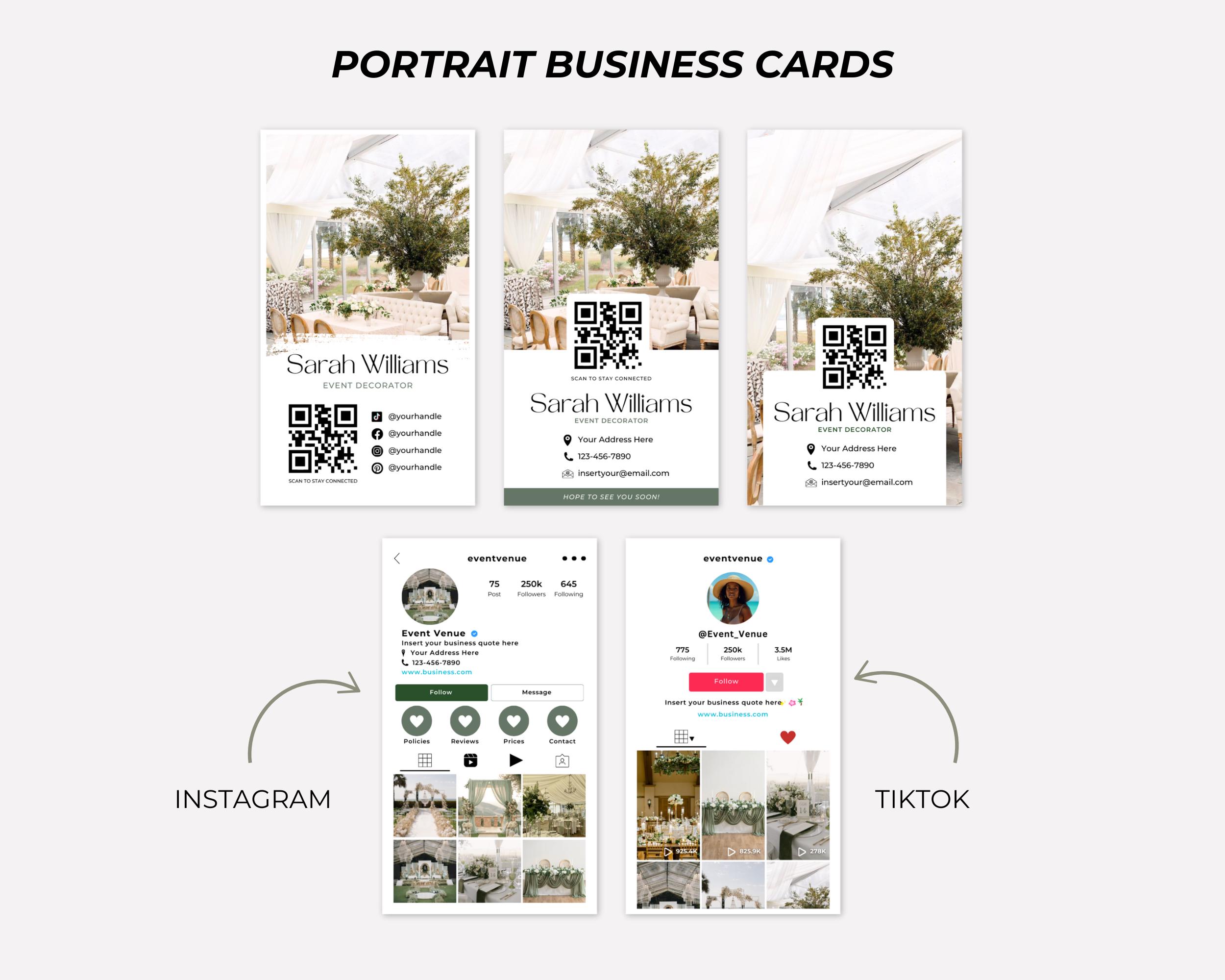 Event Venue Business Card Template, Editable Printable Event ...