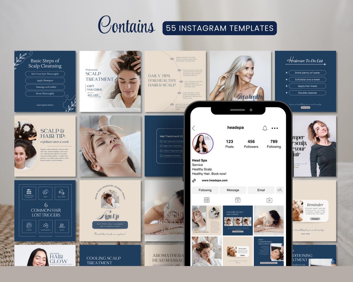Head Spa Instagram Post + Story & Social Media Post, Social Media ...