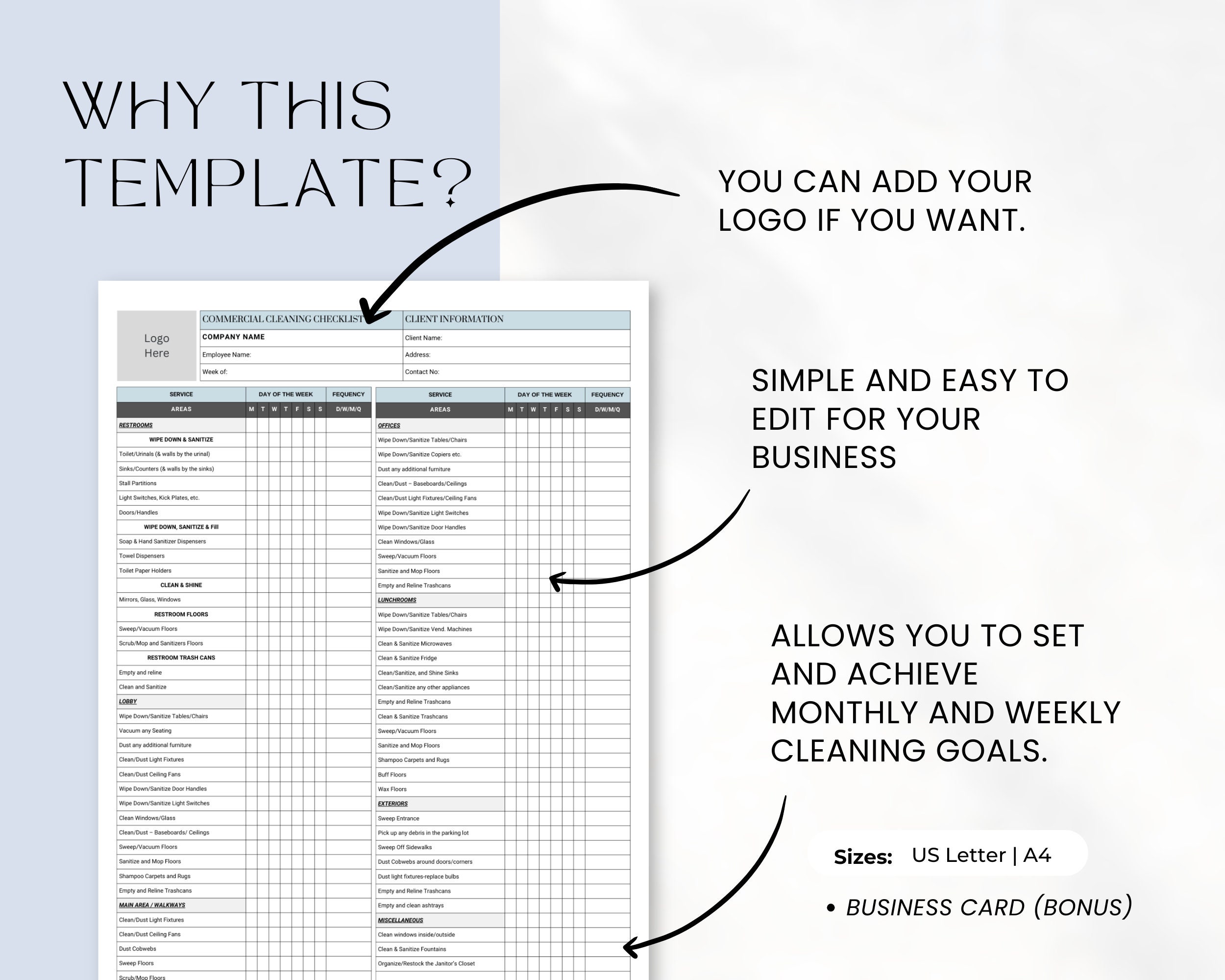 Checklist for Cleaning Service, Janitorial Cleaning Checklist ...