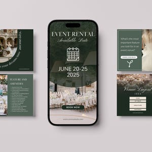 Venue Rental Instagram IG Post & Story Template, Wedding Venue Rental ...