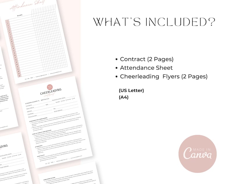 Cheerleading Contract Template, Cheerleading Tryouts Flyer, Coaching ...