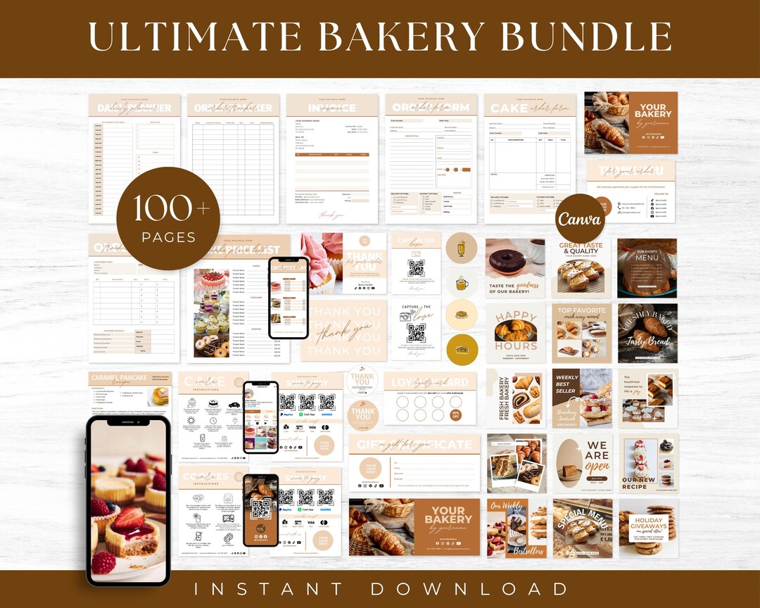 Bakery Business Starter Kit, Cake Branding Kit, Bakery Business Forms ...