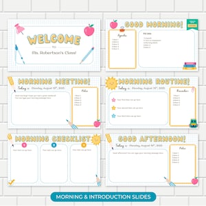 Classroom Daily Slides, Class Slide Deck, School Teacher Powerpoint ...
