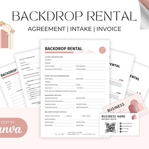 Editable Backdrop Rental Agreement, Party Equipment Rental Contract ...