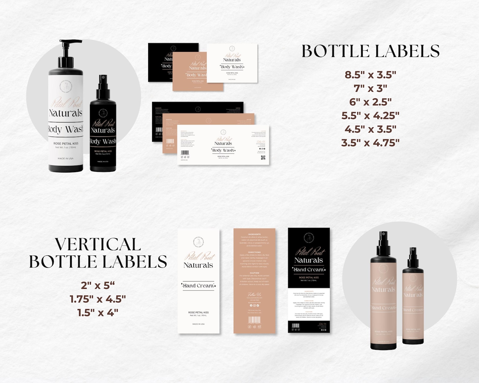 Cosmetic Label Templates, Stylish Cosmetic Product Label Template ...