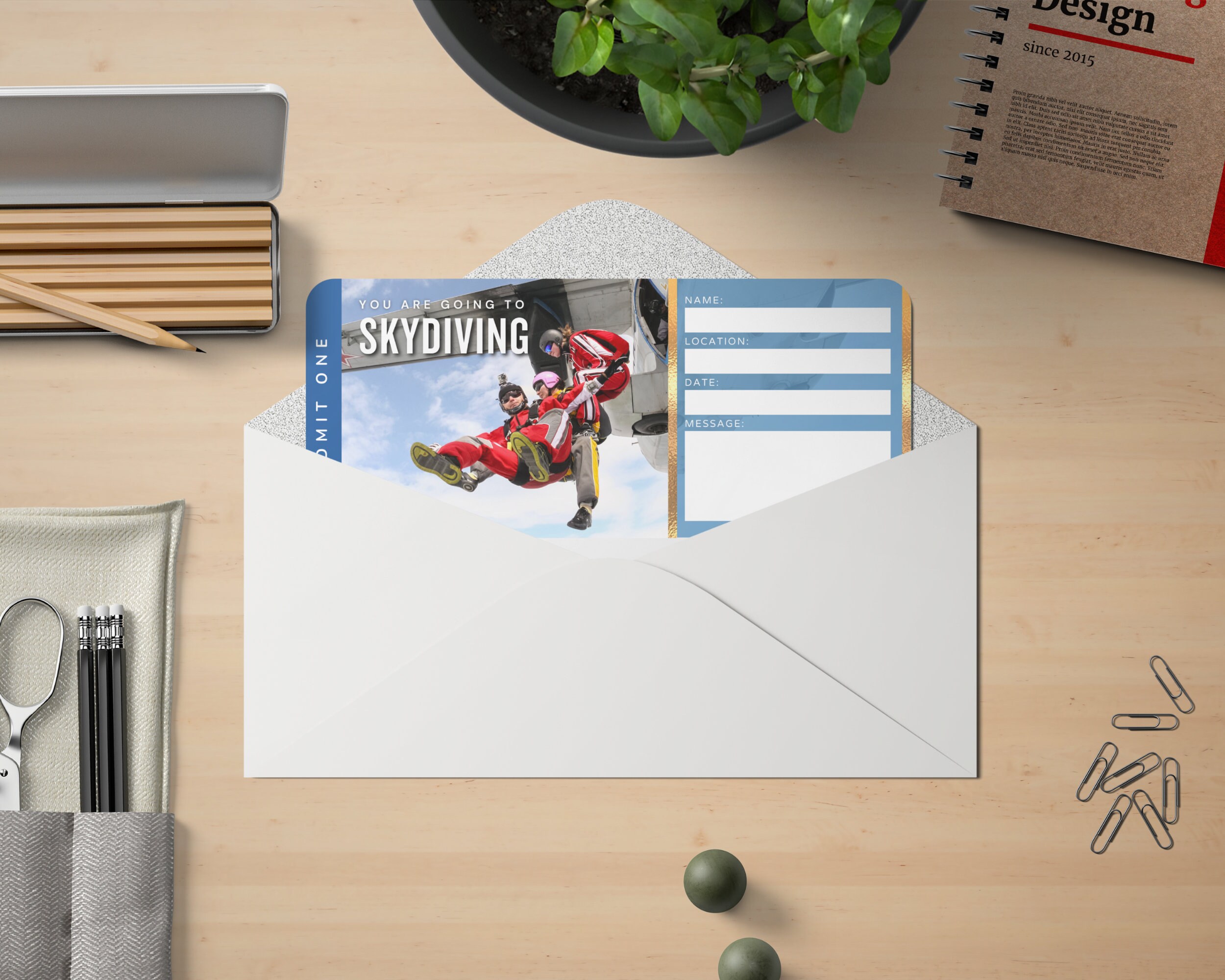 Digital SKYDIVING Surprise Gift Ticket, Skydiving Surprise Reveal ...