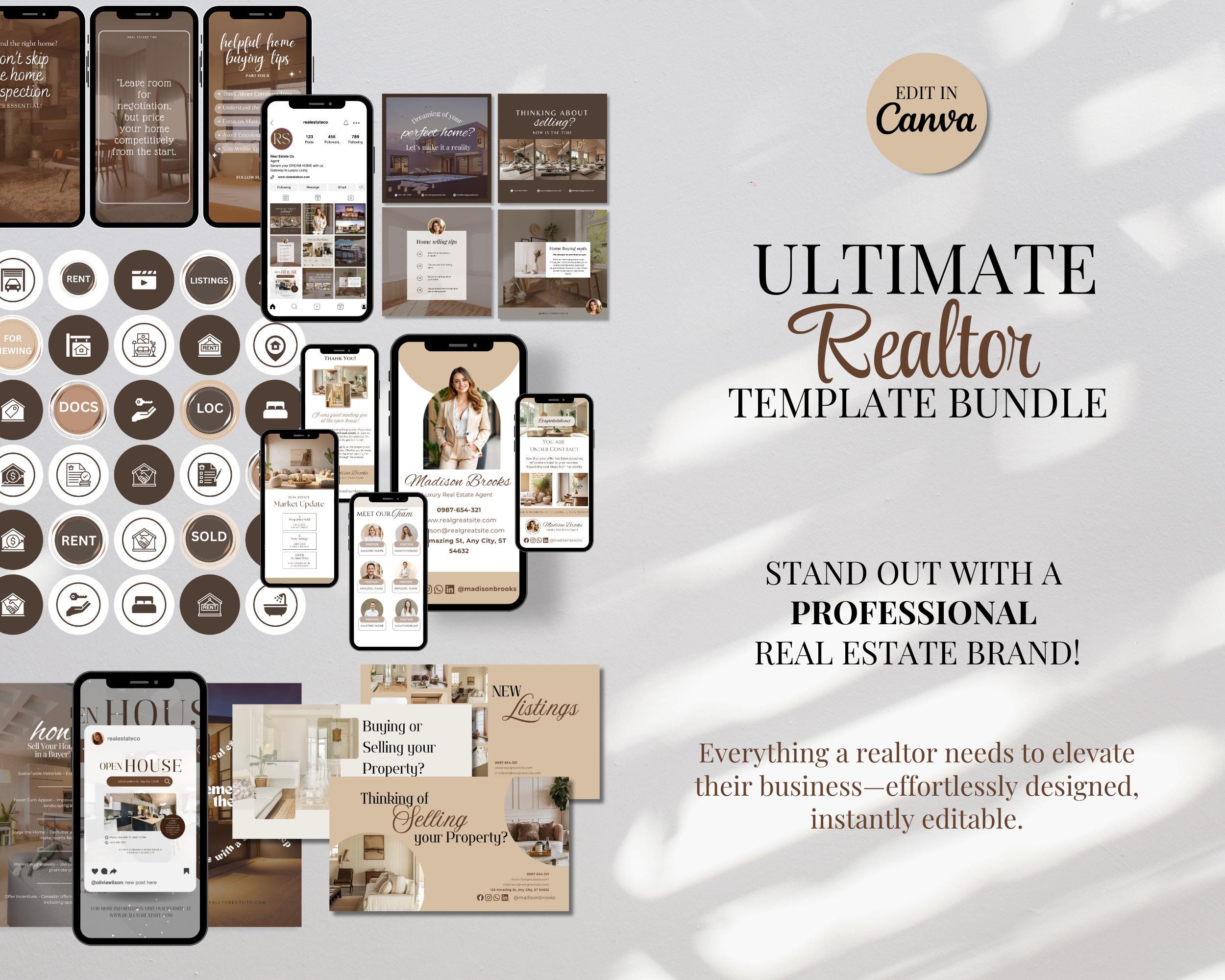 950+ Designs Real Estate Full Bundle Kit, Real Estate Templates, Seller ...