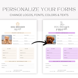 Dog Breeder Starter Kit, Breeder Forms, Whelping Charts, Puppy Sale ...