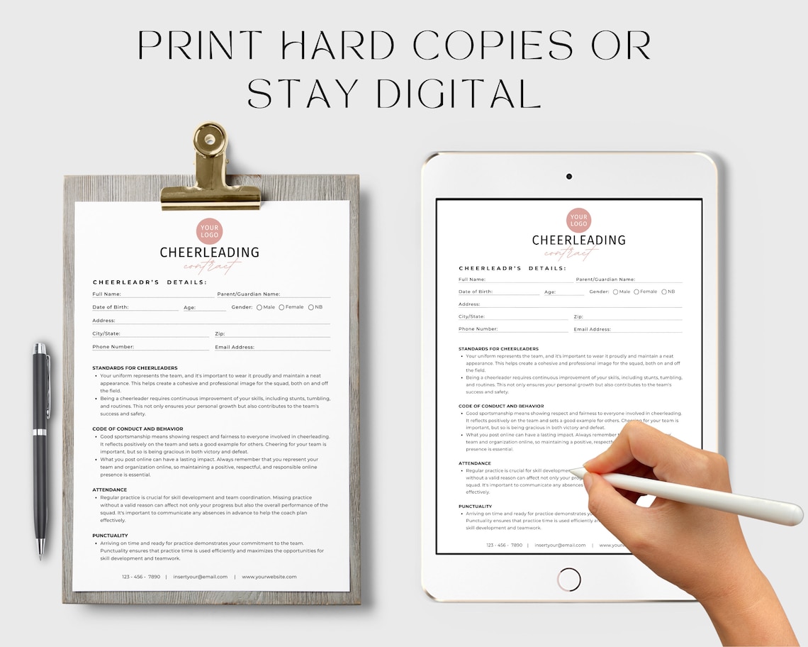 Cheerleading Contract Template, Cheerleading Tryouts Flyer, Coaching ...
