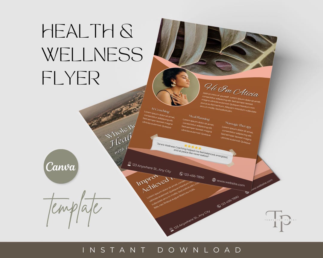 Health & Wellness Flyer Template, Health Coach Flyer, Nutrition Coach ...
