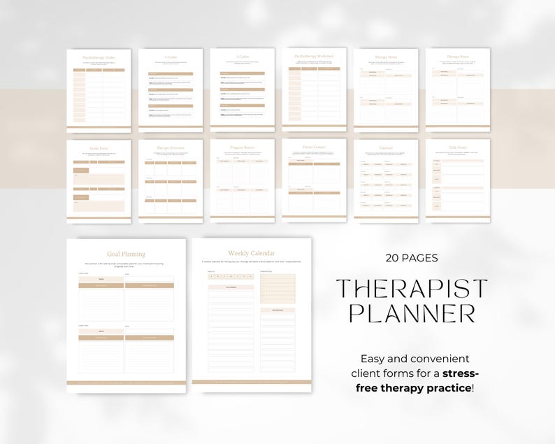 Therapist Daily Appointment Planner, Daily Clinical Planning Tool ...