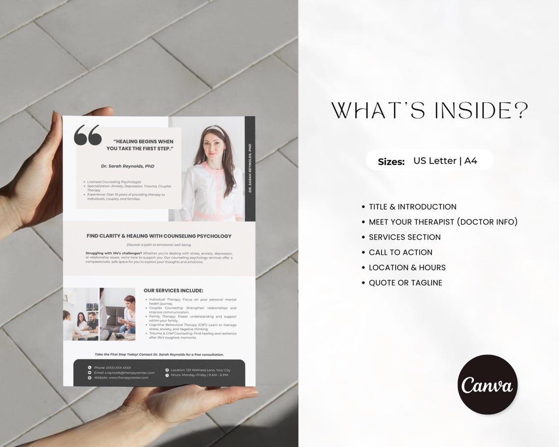 Counseling Psychology Therapy Flyer Template, Therapy Flyer ...