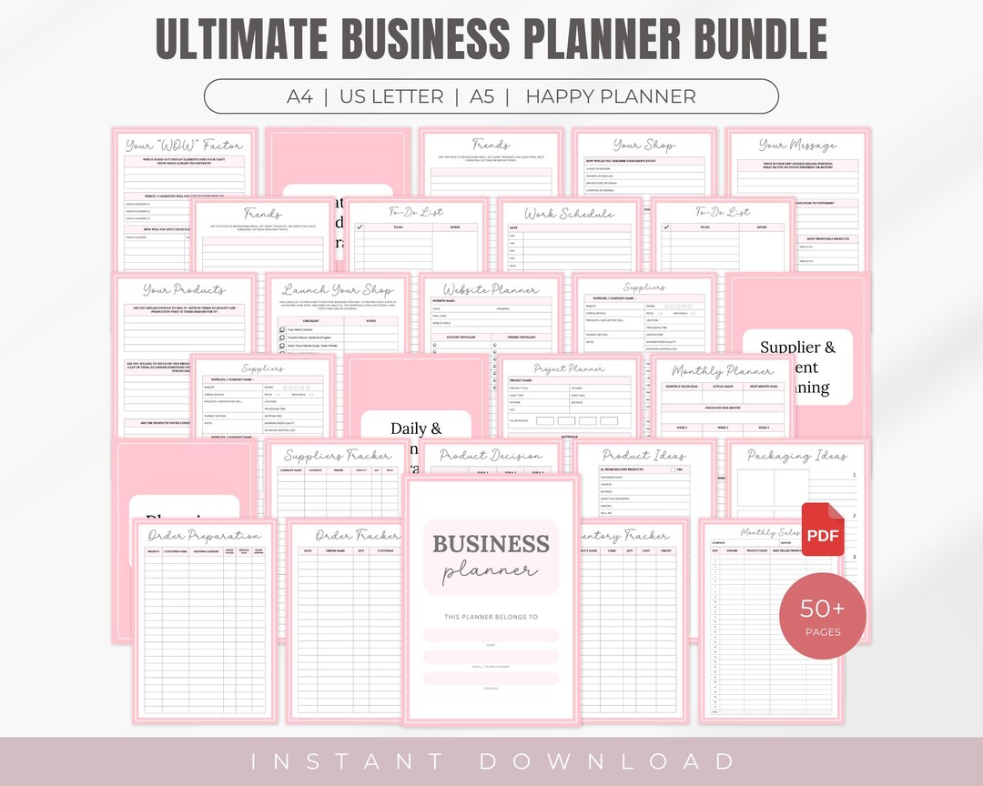 Printable Handmade Business Planner Template, Small Business Planner ...