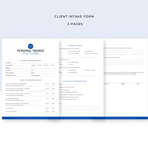 Editable Personal Trainer Client Intake Form, Personal Training ...