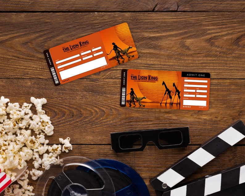 Printable Lion King Broadway Surprise Ticket, Lion King Musical ...