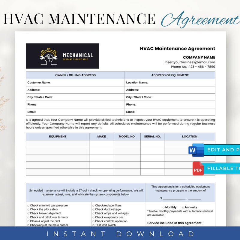 Hvac Inspection Form - Etsy
