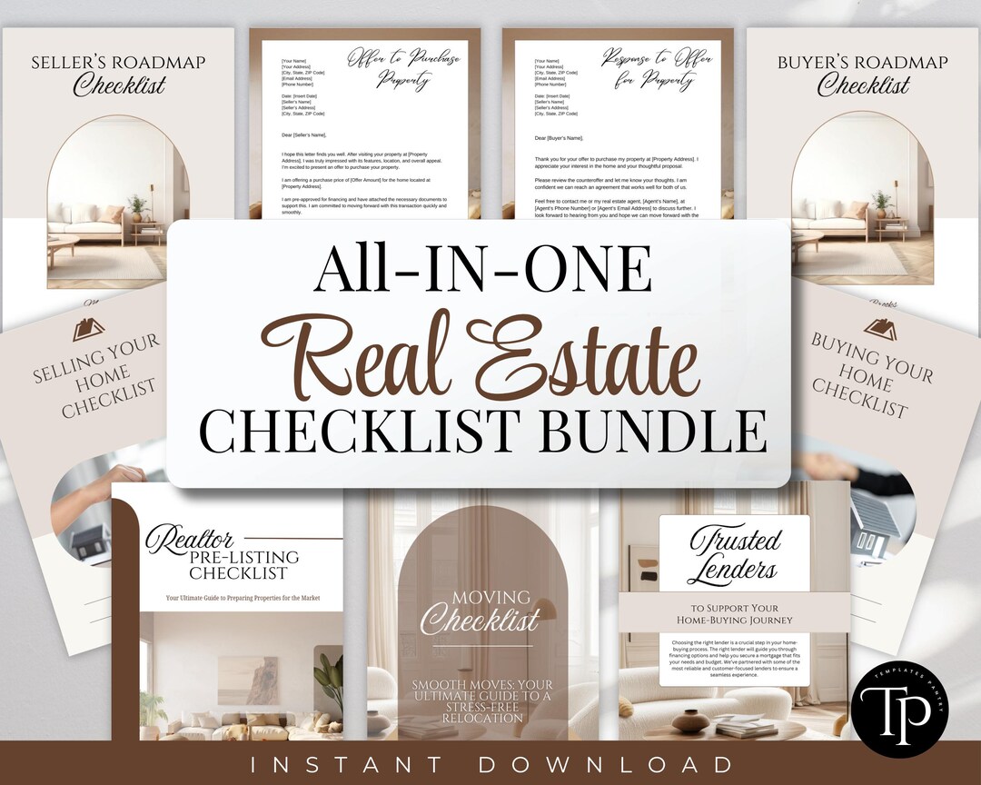 Real Estate Checklist Bundle Templates, Buying Pre-listing Checklist ...