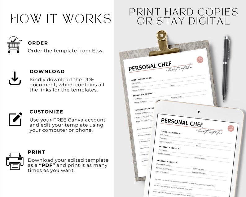 Editable Personal Chef Contract Template, Private Chef Contract ...