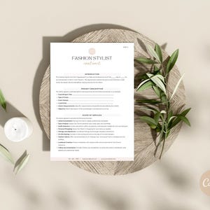 Fashion Stylist Contract Template, Editable Personal Stylist Contract ...