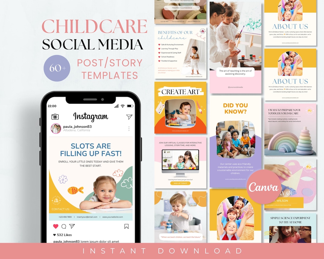 Childcare Social Media Template, Childcare Business Social Media ...