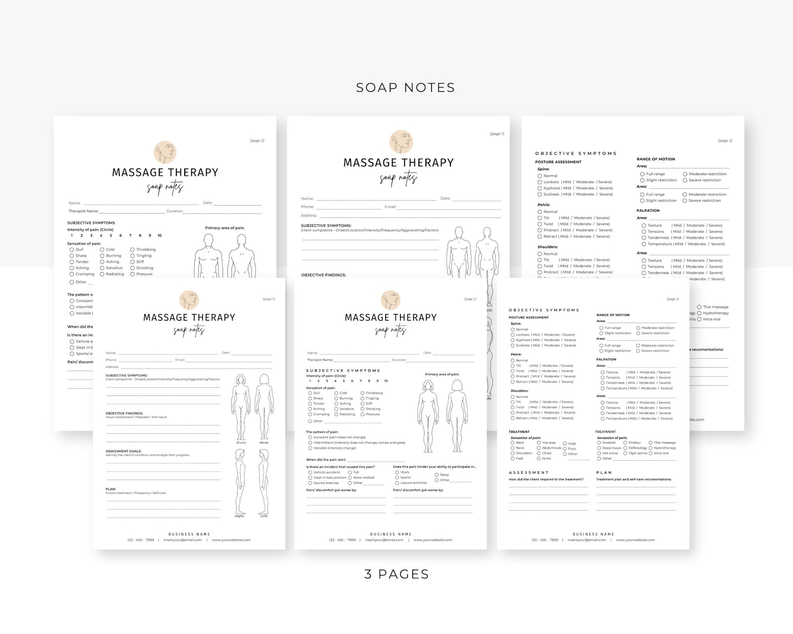 Massage Therapy Forms | Massage Consent | Esthetician Templates ...