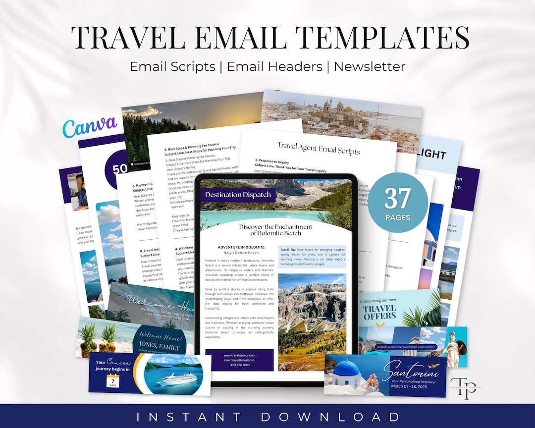 Travel Email Template Bundle, Email Script, Email Newsletter, Email ...