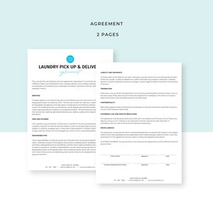 Editable Laundry Pick up & Delivery Services Forms Templates, Pick and ...