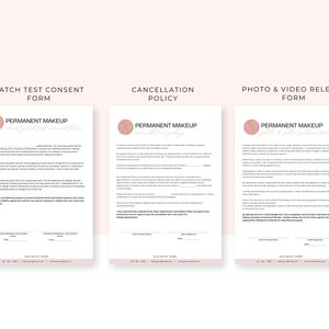 Permanent Makeup Forms, Editable PMU Consent Form Template, Printable ...