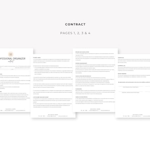 Editable Professional Organizer Contract Template, Client Intake Form ...