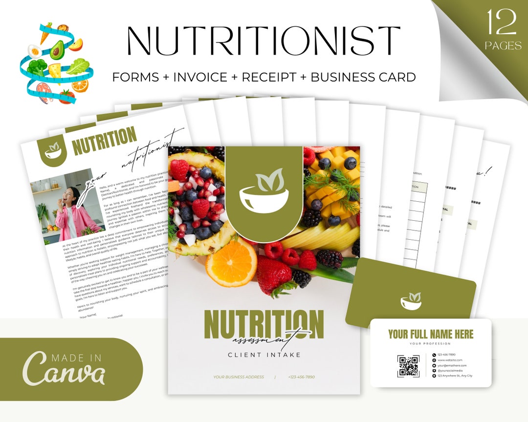 Nutritionist Client Intake Forms, Nutrition Client Intake Forms, Health ...