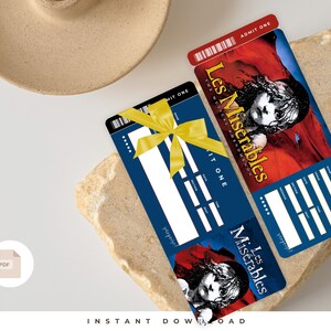 Printable Les Miserables Theatre Ticket, Personalized Event Ticket ...
