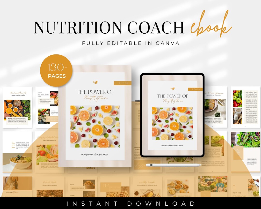 Nutrition Coach E-book Template, Ebook Recipe Tempate, Health Coach ...