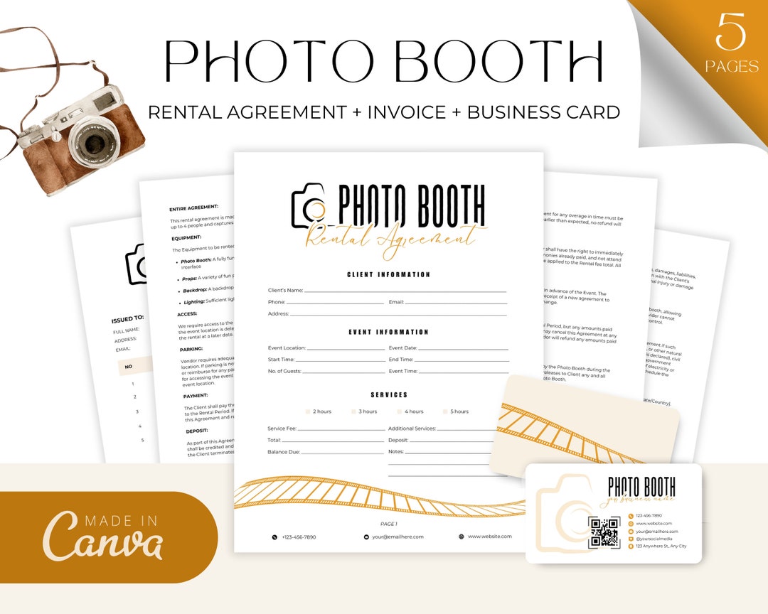 Editable Photo Booth Rental Agreement Template | Photo Booth Contract ...