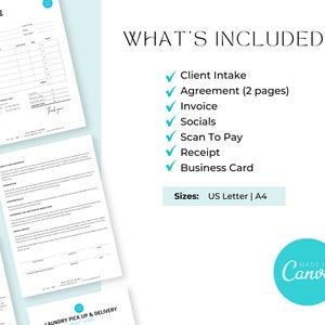 Editable Laundry Pick up & Delivery Services Forms Templates, Pick and ...