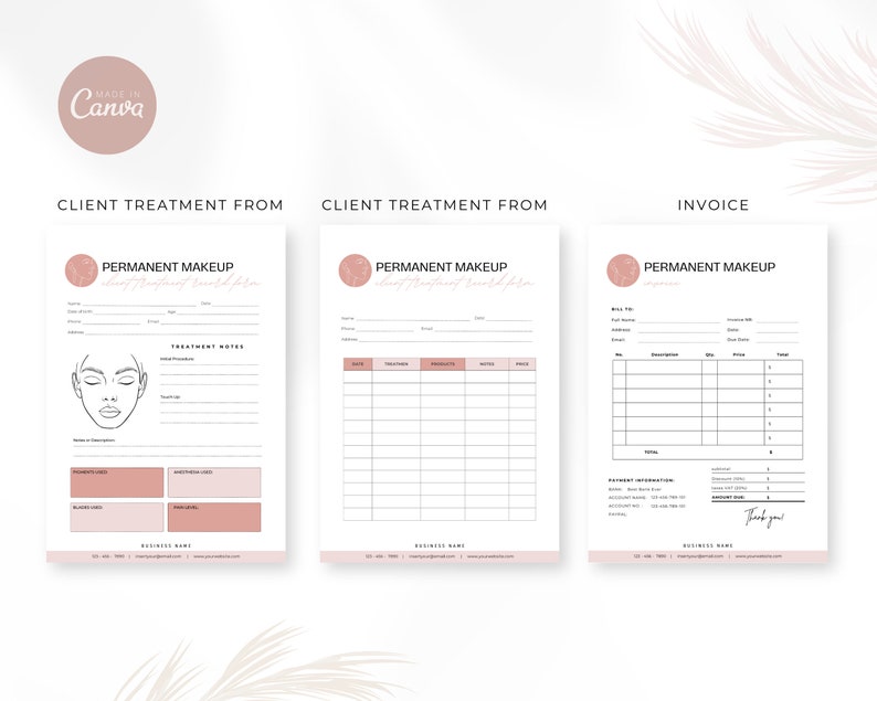 Permanent Makeup Forms Editable PMU Consent Form Template Printable ...