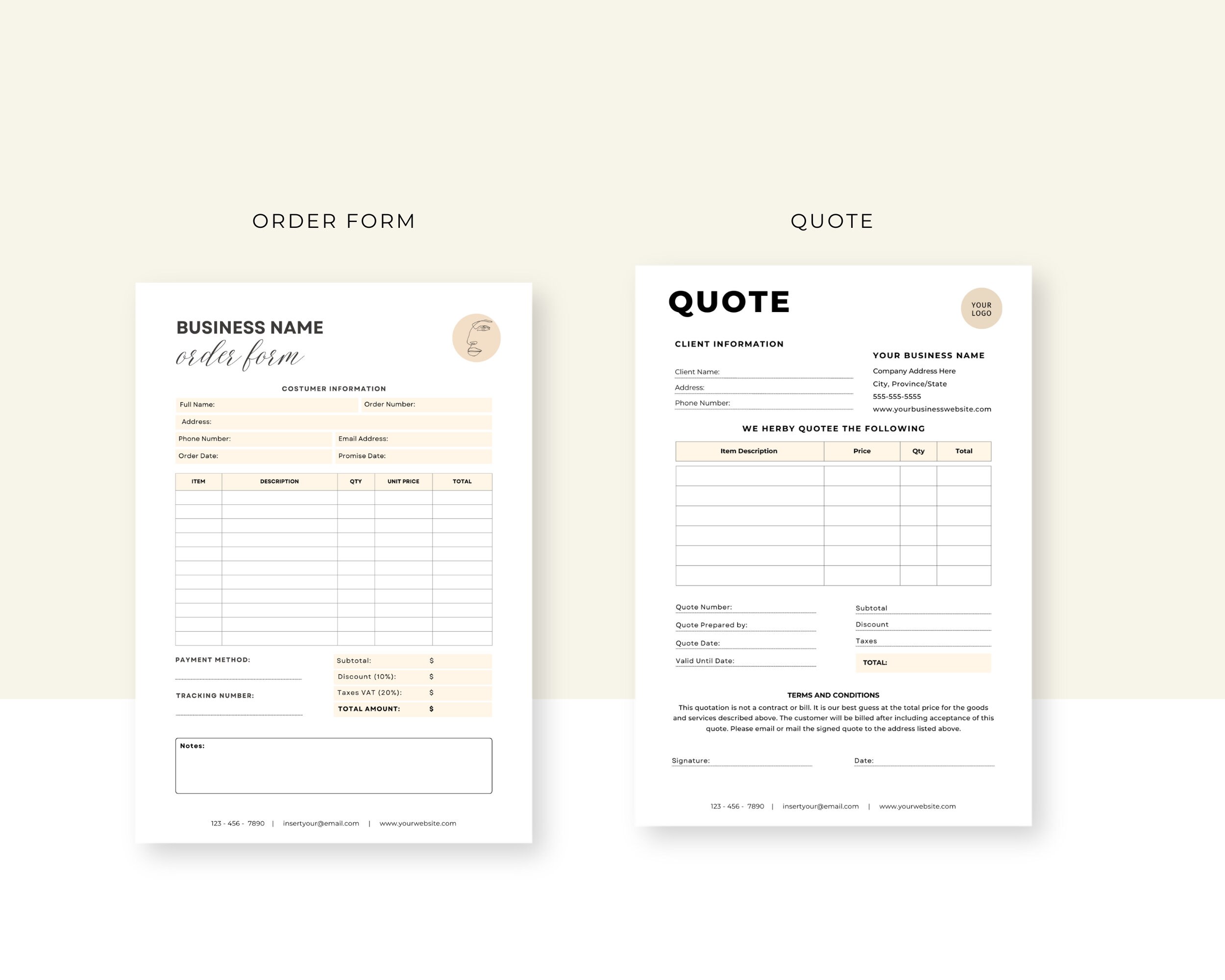Custom Order Form Template, Editable Refund Forms, Purchase Order ...