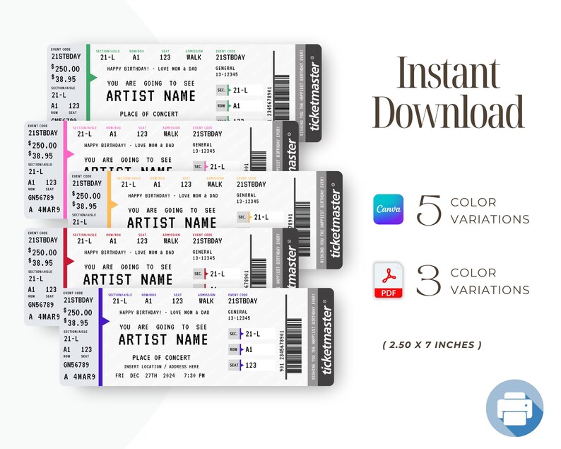 Concert Tickets Gift Ticket Vouchers, Ticketmaster, Concert Ticket ...