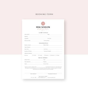 Editable Mini Session Photography Contract Template. Mini Session ...