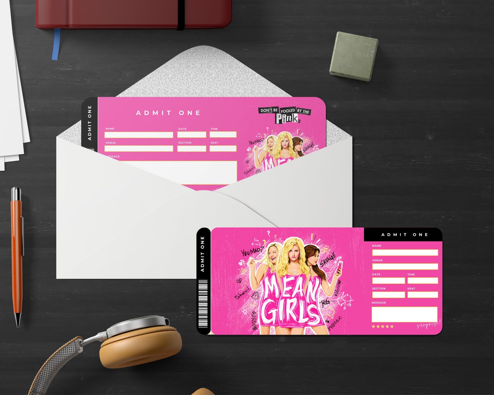 Printable Mean Girls the Musical Tour Ticket Template, Editable Theatre ...
