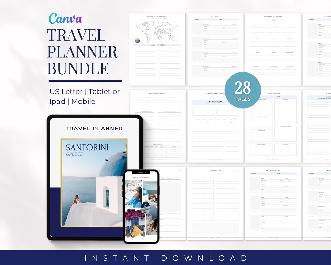 Ultimate Travel Planner, Printable Travel Itinerary, Travel Journal ...