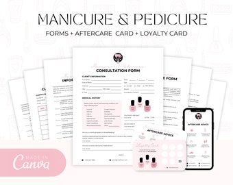 Nail Consent Form, Nail Consultation, Pedicure Forms, Nail Aftercare ...