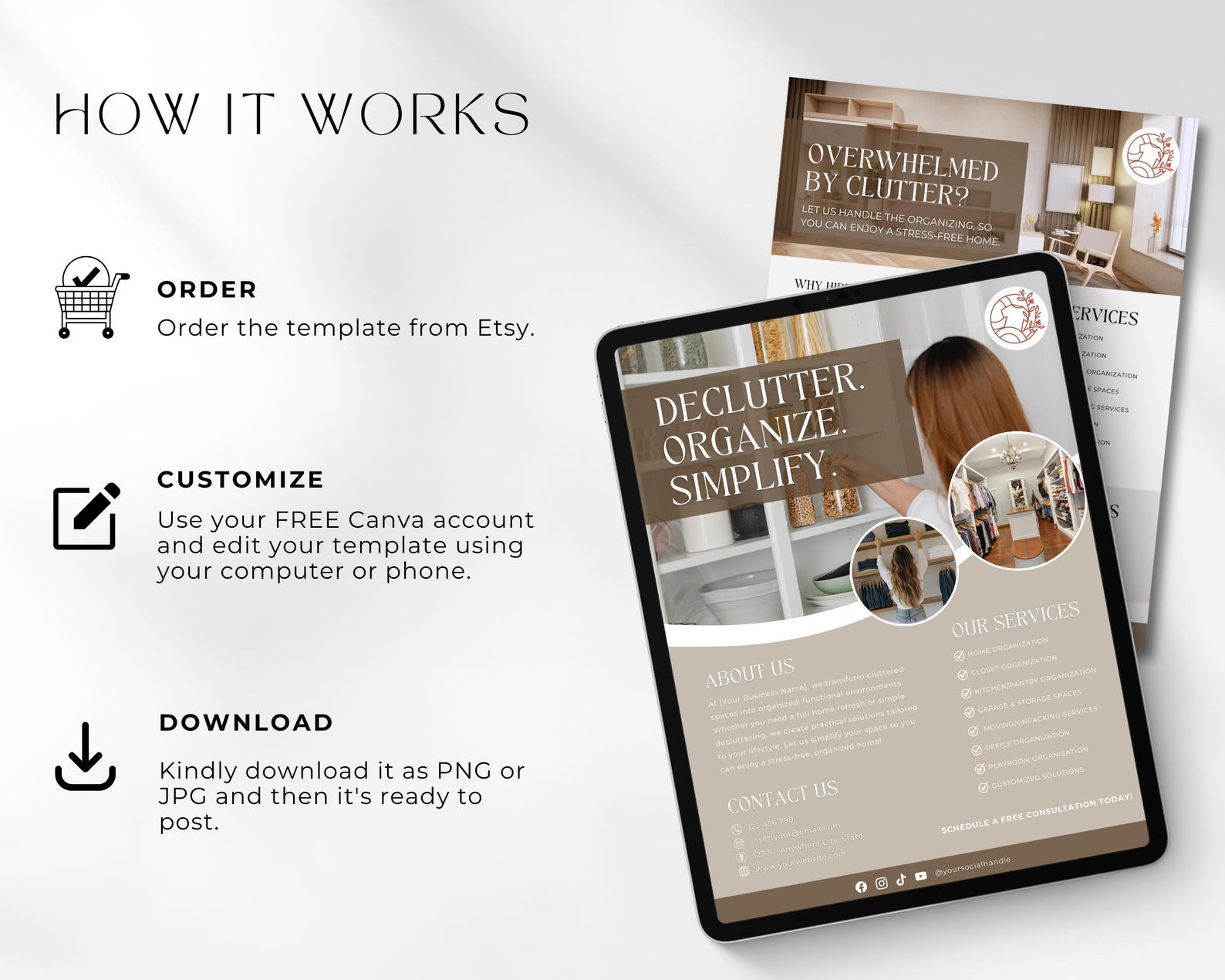 Professional Organizer Flyer Template, Organizing Template ...
