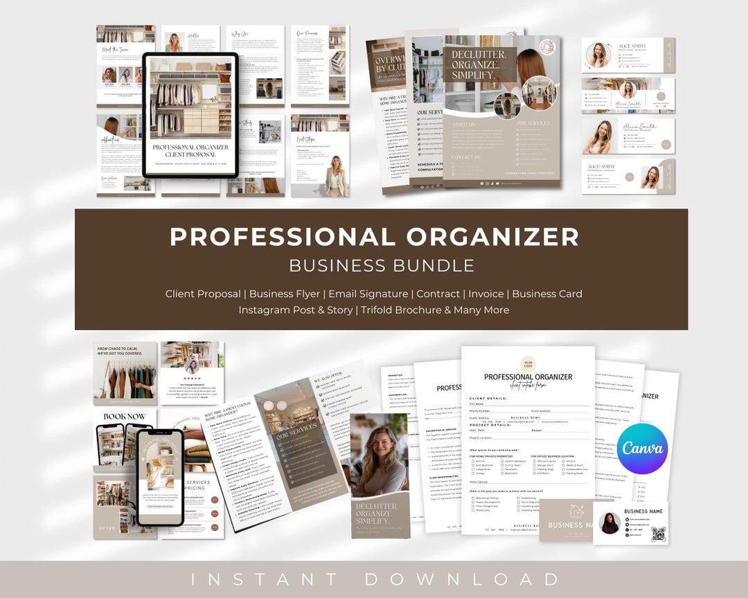 Professional Organizer Template Bundle, Client Proposal, Business Flyer ...