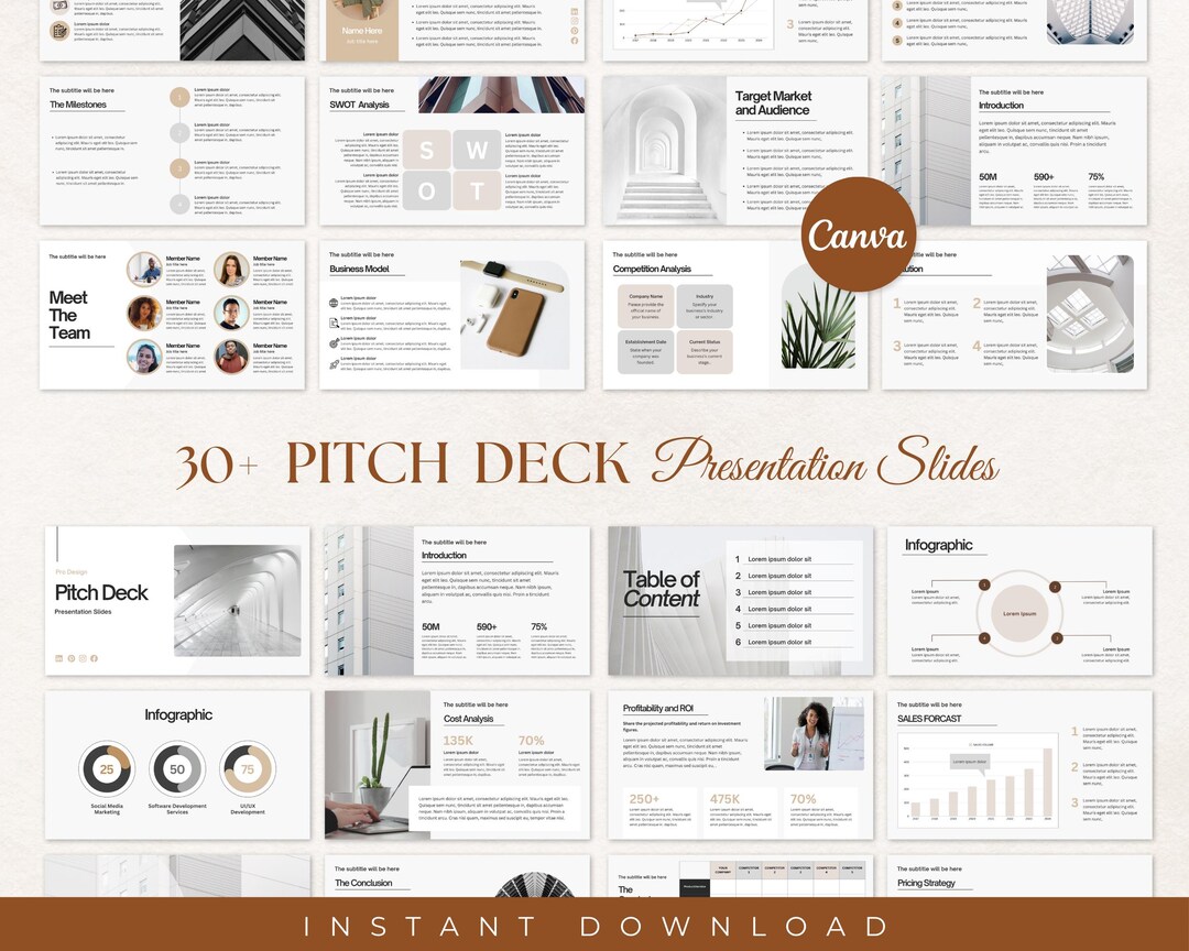 Pitch Deck Slide Presentation Template, Business Pitch Deck Template ...
