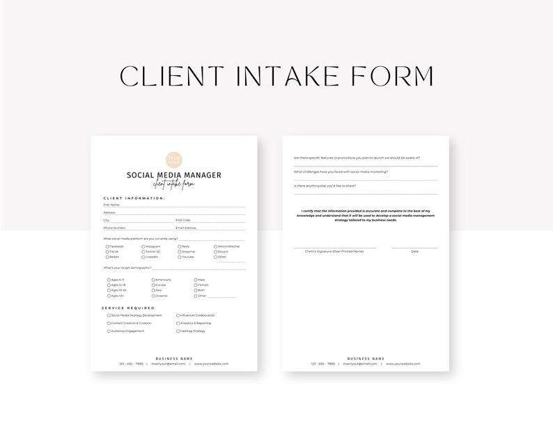 Freelance Social Media Manager Contract, Editable Social Media ...