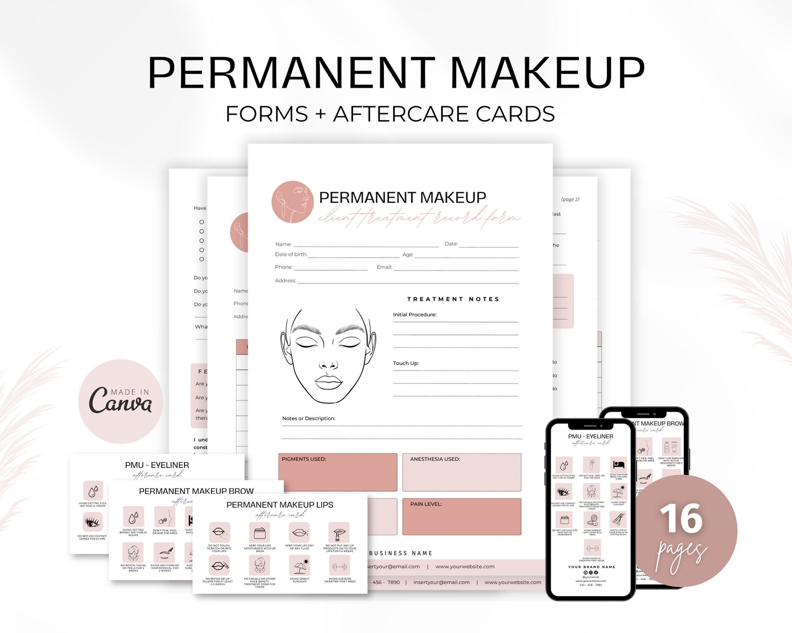Permanent Makeup Forms Editable PMU Consent Form Template Printable ...