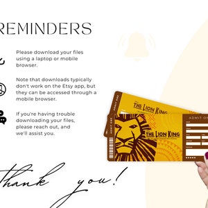 Printable Lion King Broadway Surprise Ticket, Lion King Musical ...