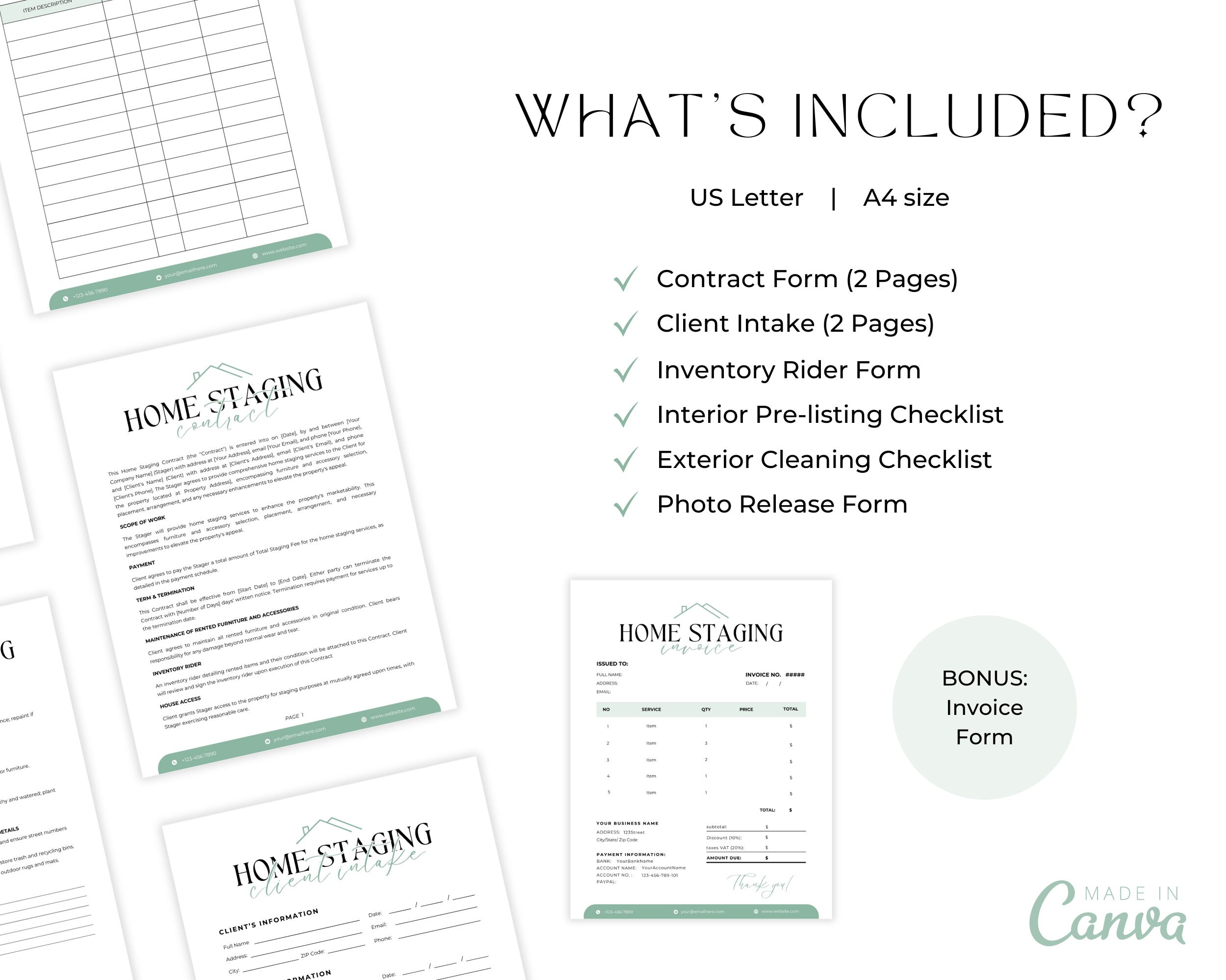 Home Staging Contract, Real Estate Checklist, Realtors & Home Stagers ...