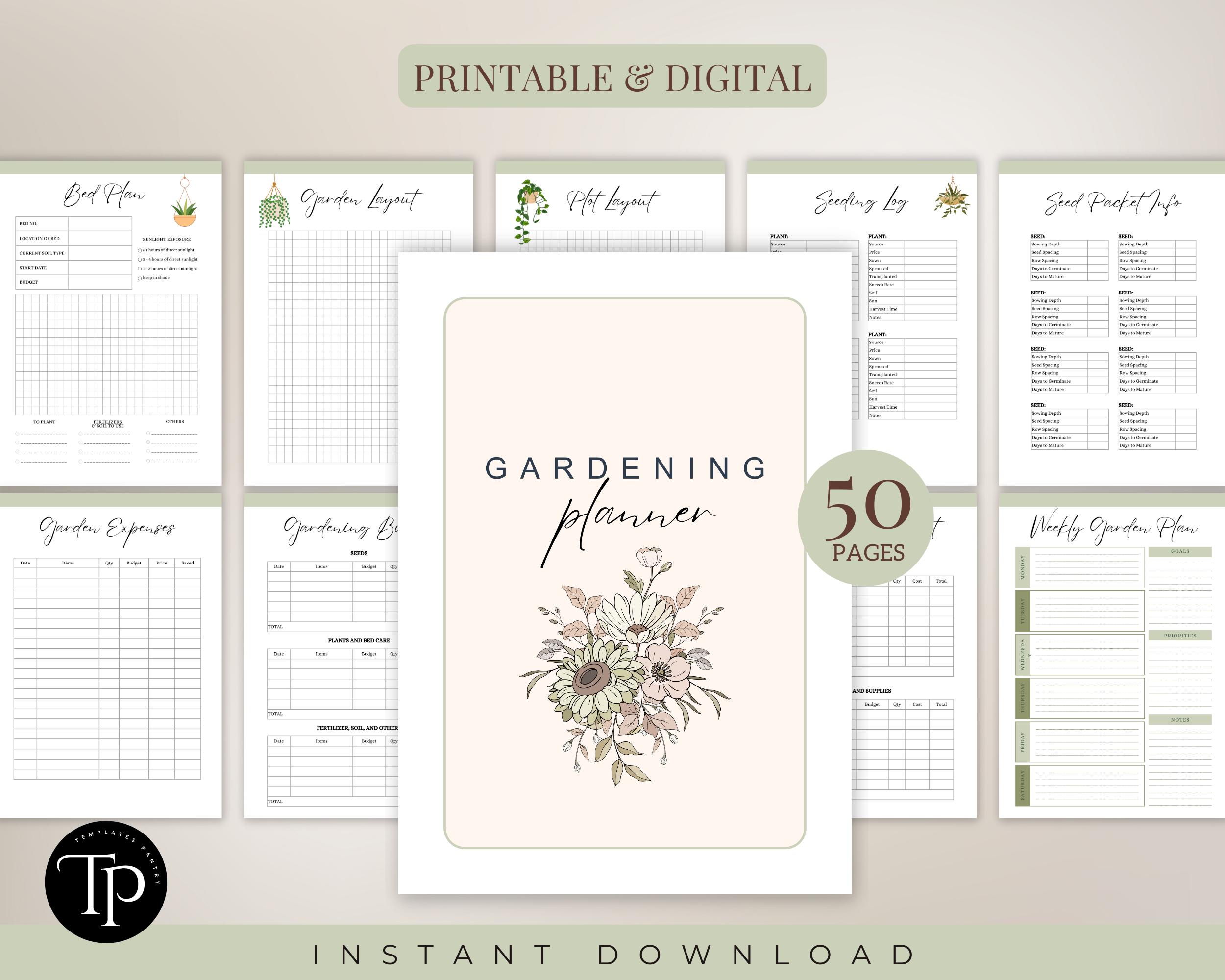 50 Pages Gardening Planner Template, Garden Journal Diary, Houseplant ...